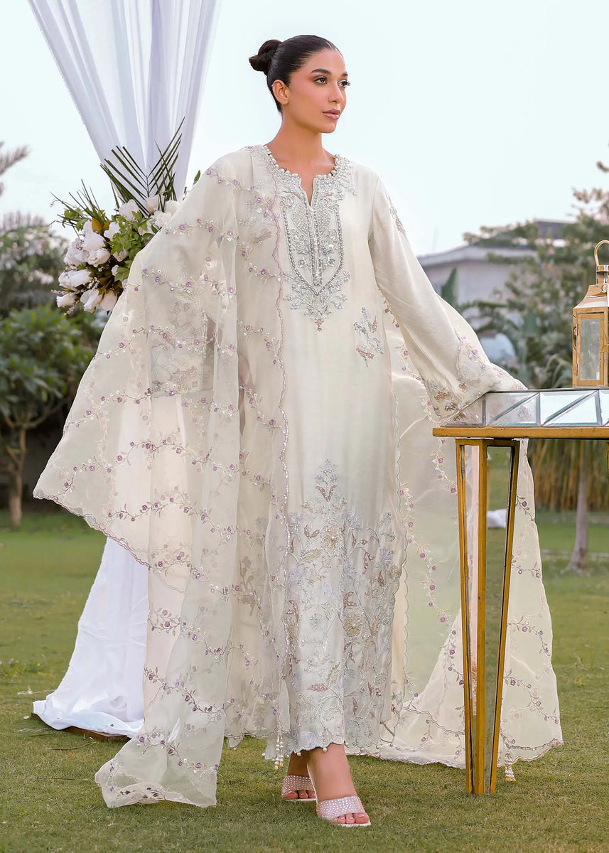 Aleera – Ivory Khadi Silk Formal Dress | Haana Vol I Formals by Reema Ahsan